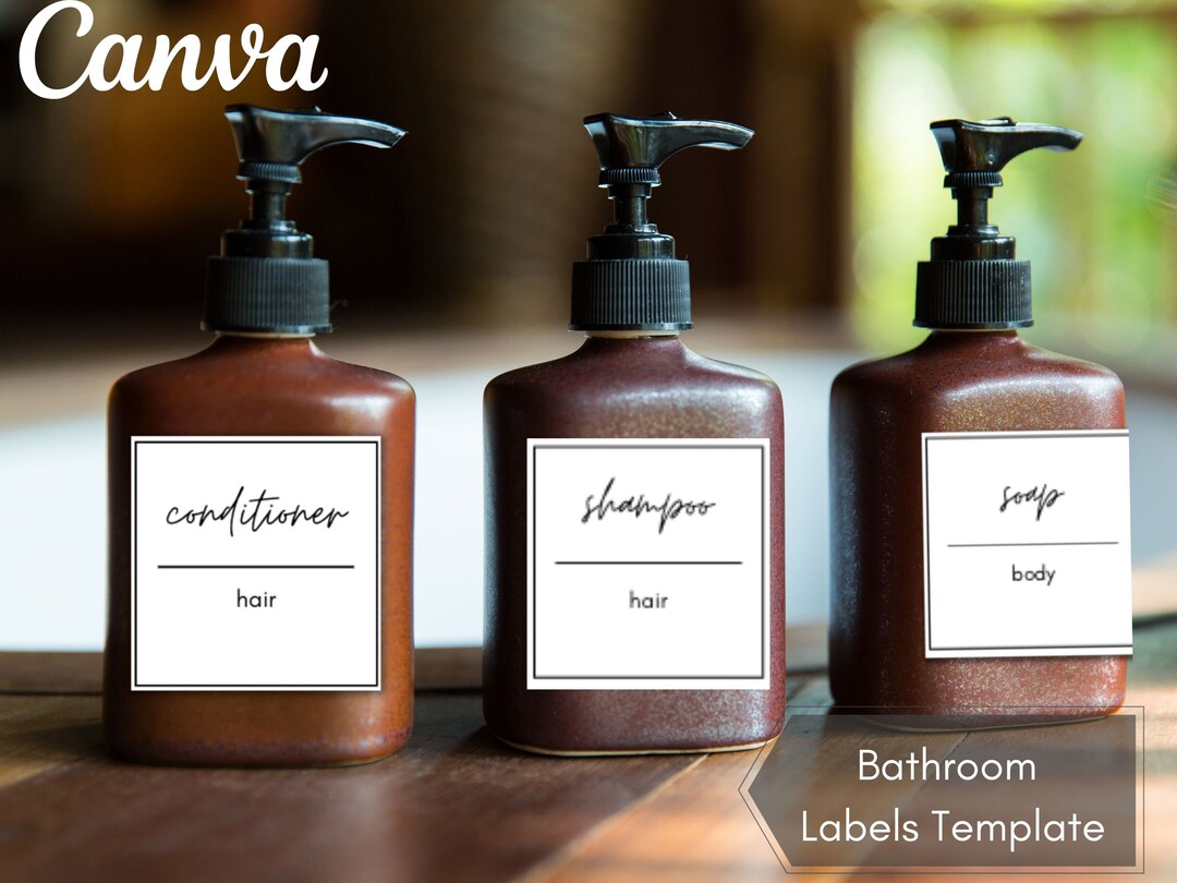 Bathroom Labels / Bathroom Label/ Labels / Canva Labels Template ...