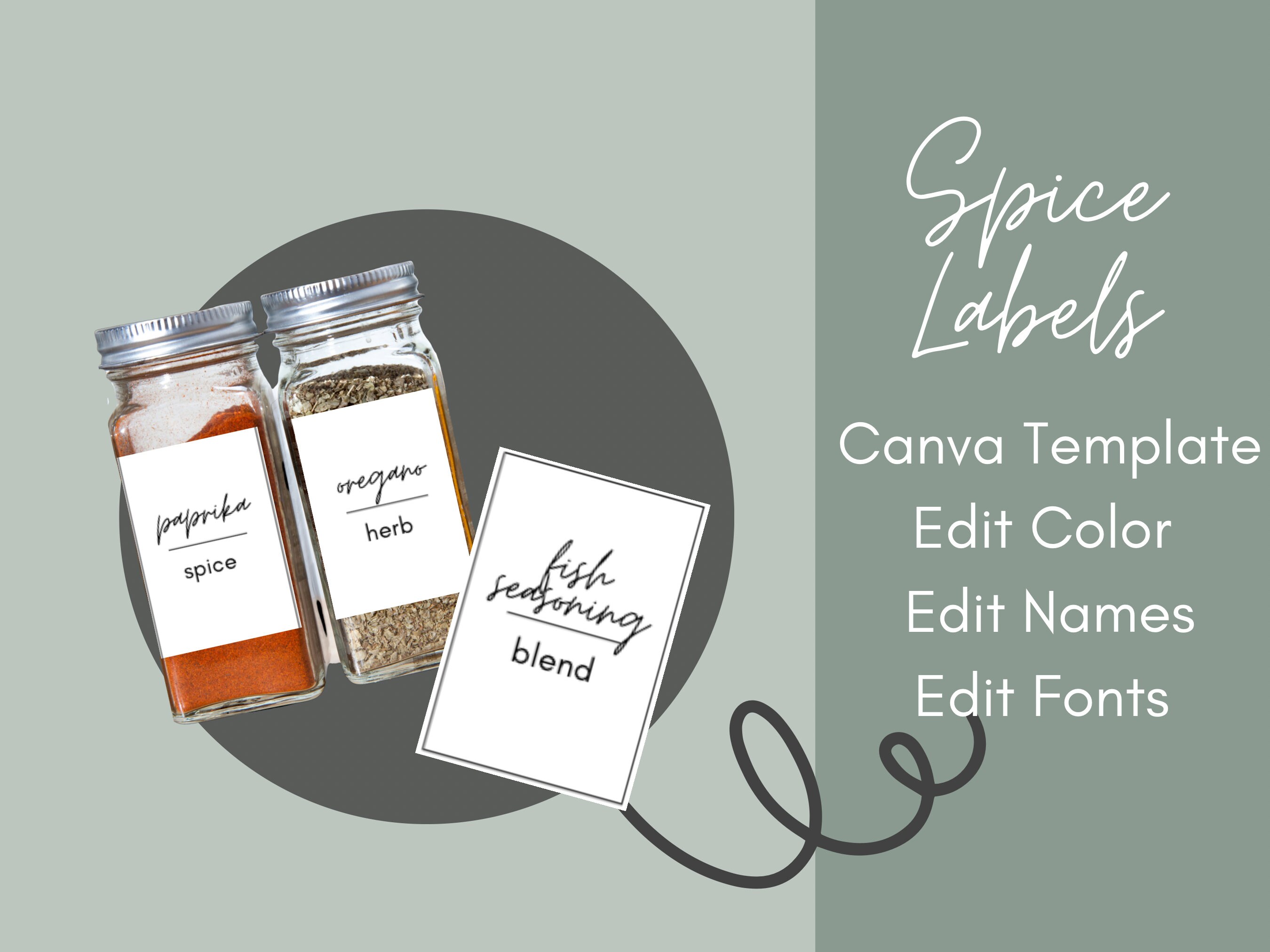 Spice Labels / Pantry Labels / Spice Rack / Spice Jars / Spice Jars ...