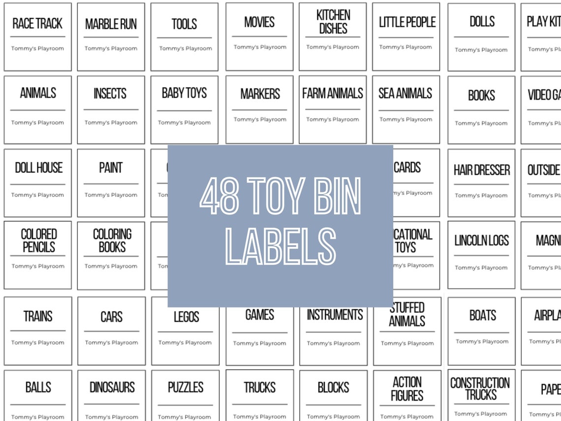 Toy Bin Storage Labels Editable Toy Bin Storage Labels - Etsy