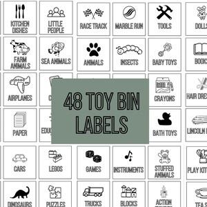 Toy Bin Storage Labels, Editable Toy Bin Storage Labels, Minimalist ...