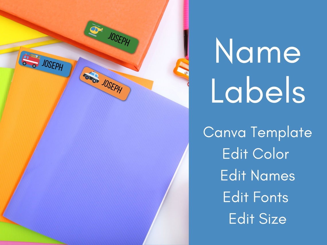 School Supply Labels / Name Labels for School Supplies / School Labels ...