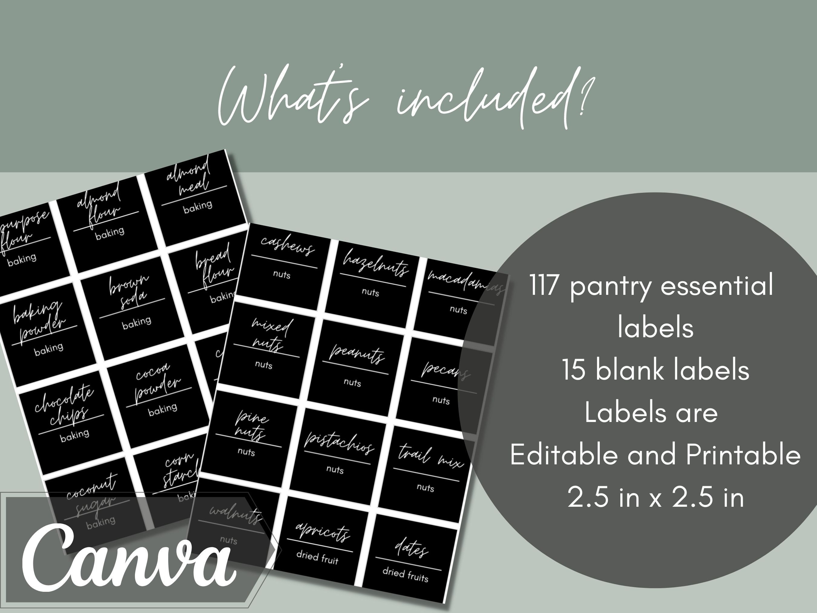 Editable Pantry Label /pantry Labels / Pantry Organization / - Etsy