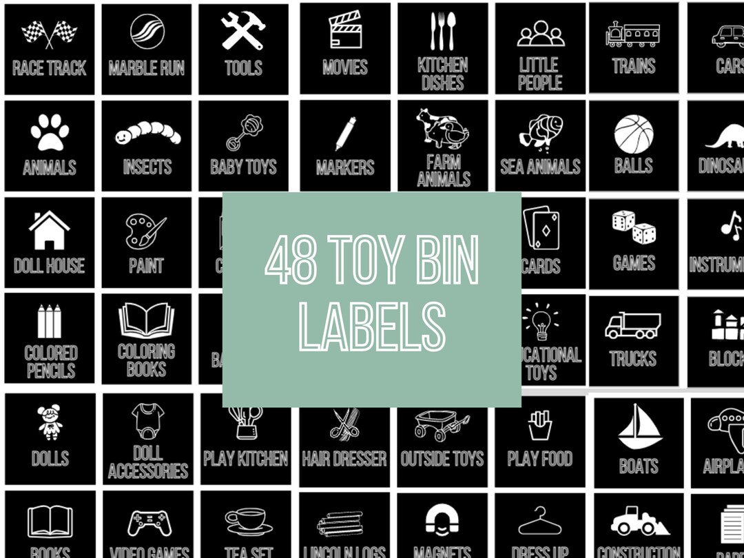 Toy Bin Storage Labels, Editable Toy Bin Storage Labels, Minimalist ...