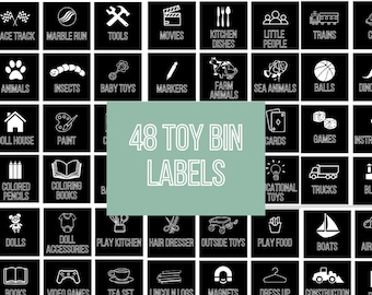 Toy Bin Storage Labels, Editable Toy Bin Storage Labels, Minimalist ...