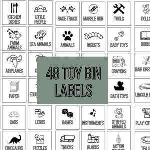 Toy Bin Storage Labels, Editable Toy Bin Storage Labels, Minimalist ...