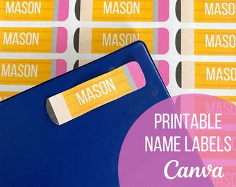 Editable School Supply Labels Name Tags for School Supplies School ...