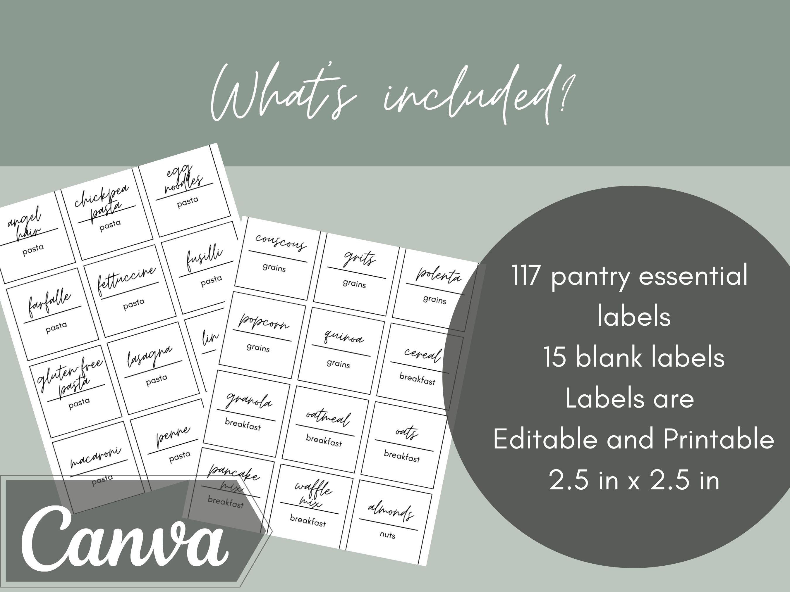 Editable Pantry Label /pantry Labels / Pantry Organization / Kitchen ...