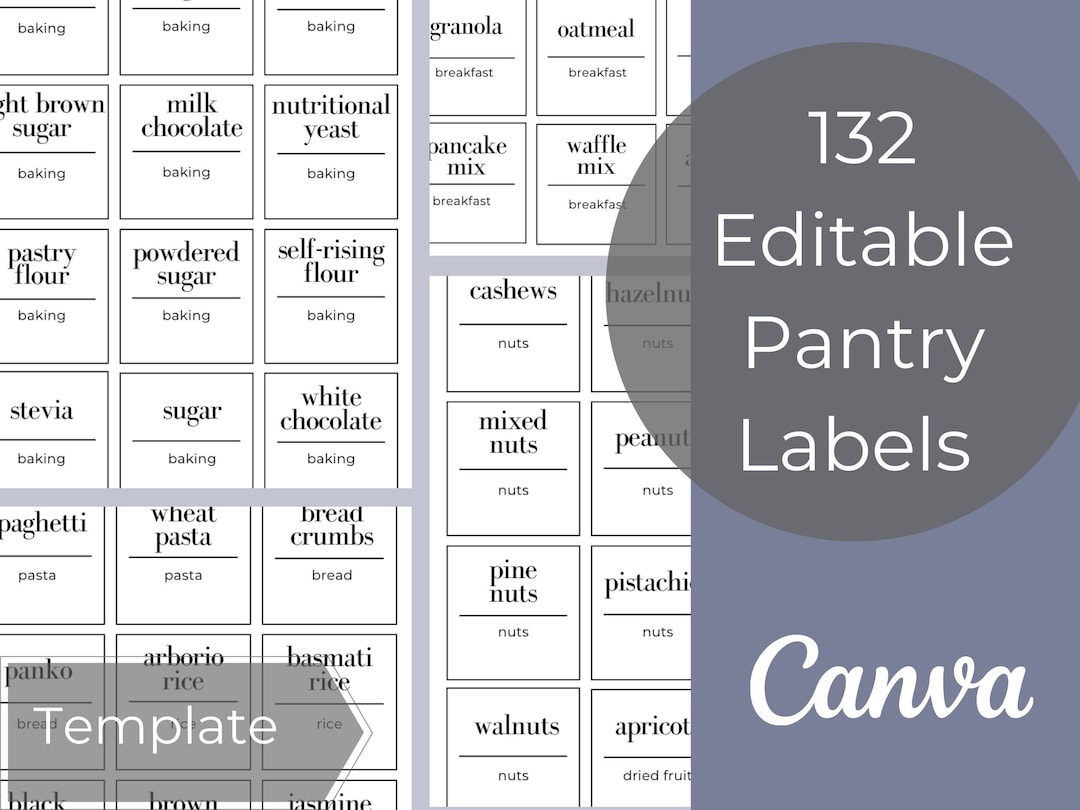 Editable Pantry Label /pantry Labels / Pantry Organization / Kitchen ...