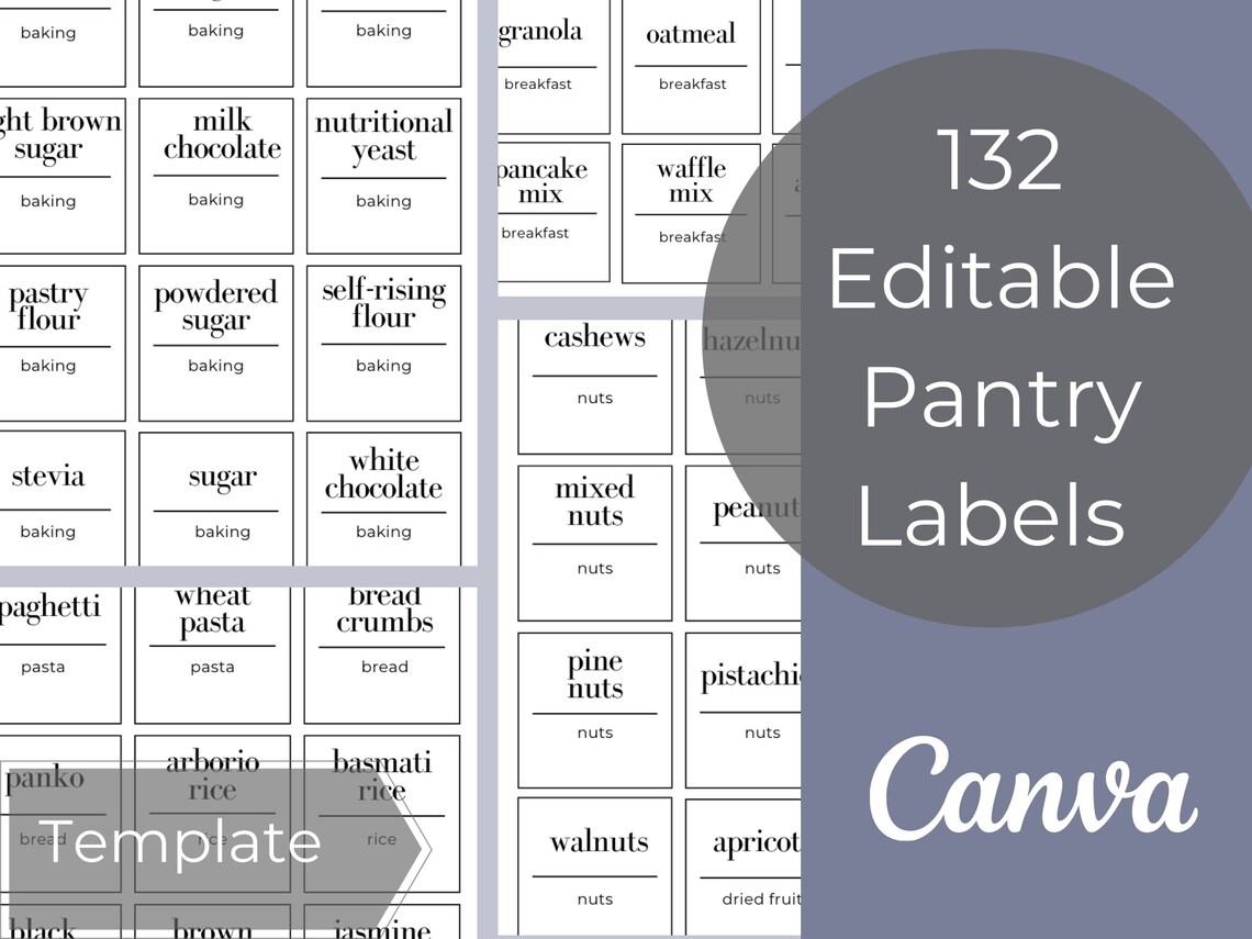 Editable Pantry Label /pantry Labels / Pantry Organization / Kitchen ...