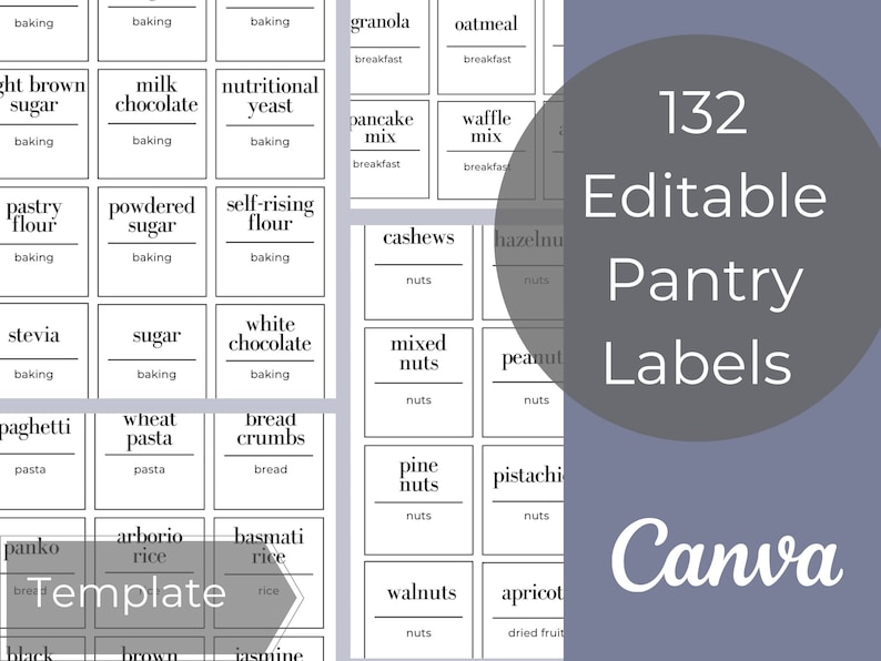 Editable Pantry Label /pantry Labels / Pantry Organization / Kitchen ...