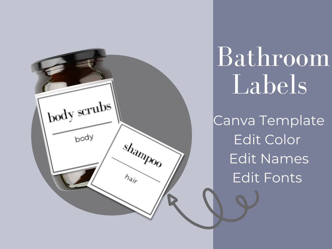 Bathroom Labels / Bathroom Label/ Labels / Canva Labels - Etsy