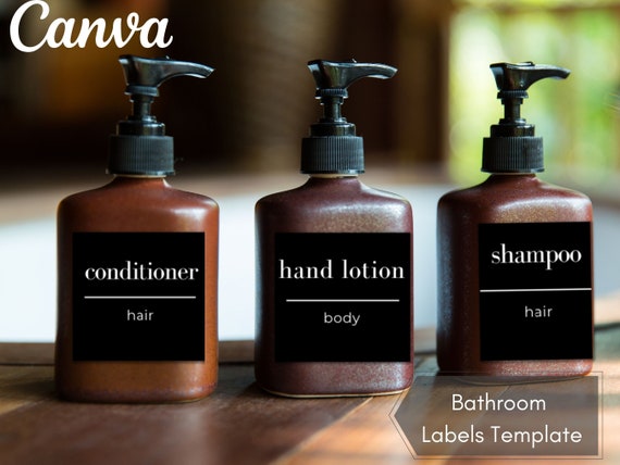 Bathroom Labels / Bathroom Label/ Labels / Canva Labels - Etsy