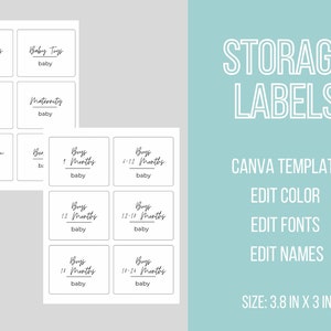 Editable Minimalist Baby Storage Labels, Nursery Organization (digital ...