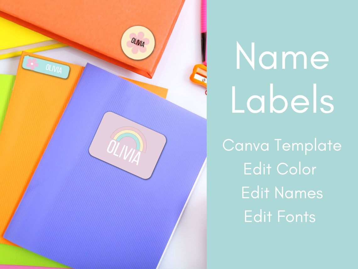 School Supply Labels / Name Labels for School Supplies / School Labels ...