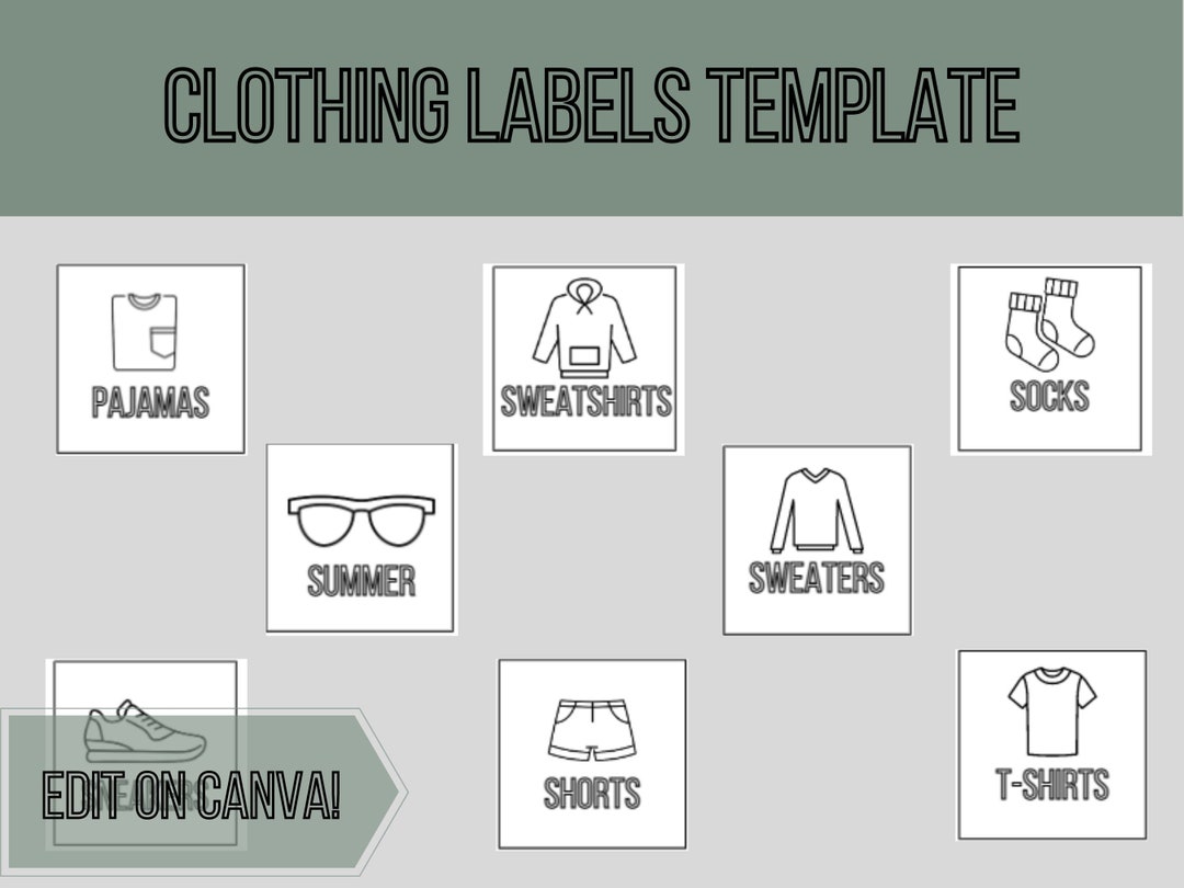 Printable Kids Clothing Labels Dresser Drawers Closet Storage Labels ...