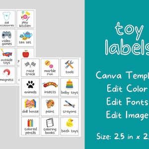 Toy Bin Storage Labels, Editable Toy Bin Storage Labels, Minimalist ...