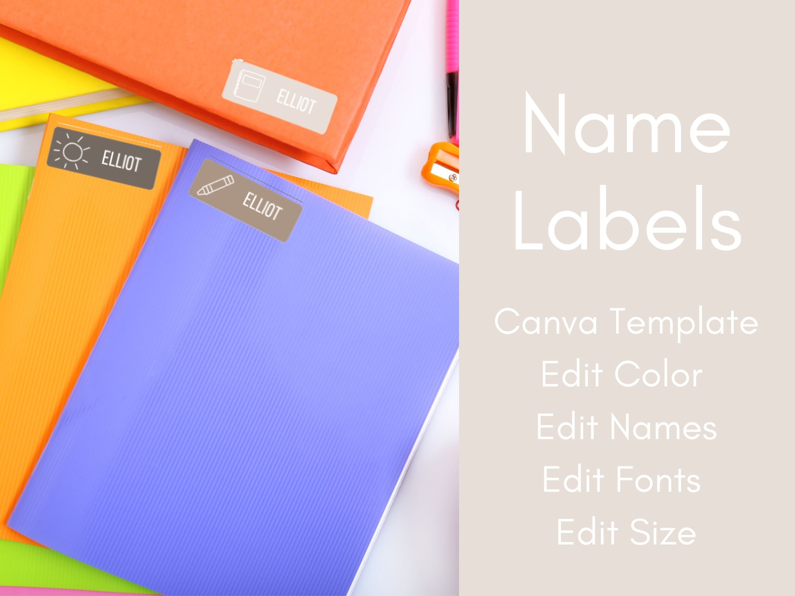 School Supply Labels / Name Labels for School Supplies / School Labels ...