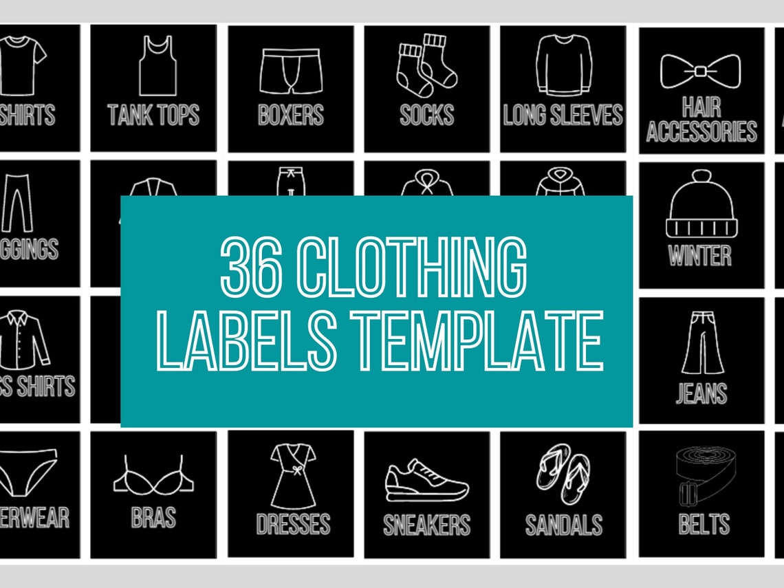 Printable Kids Clothing Labels Dresser Drawers Closet Storage Labels ...