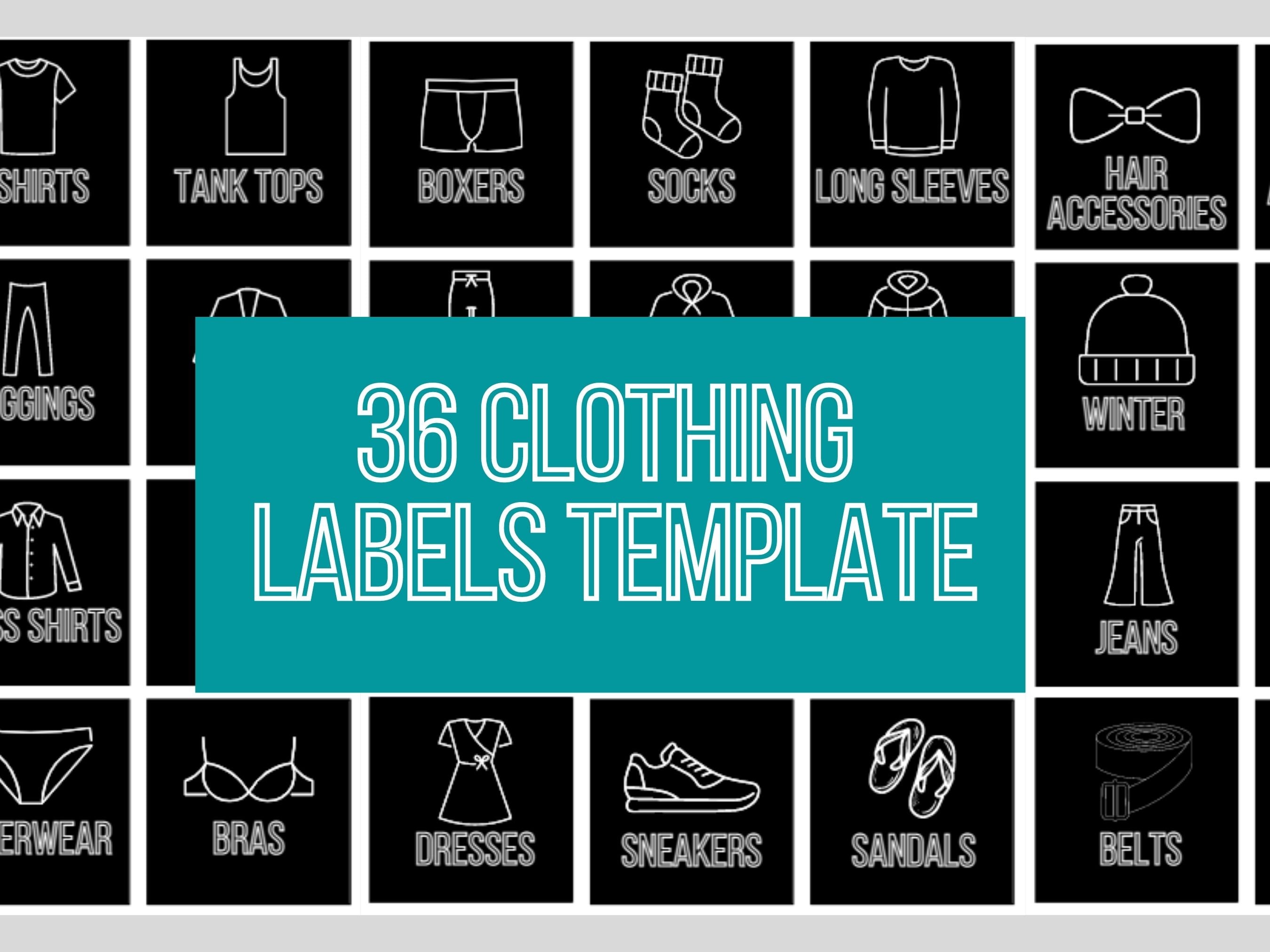 Printable Kids Clothing Labels Dresser Drawers Closet Storage Labels ...