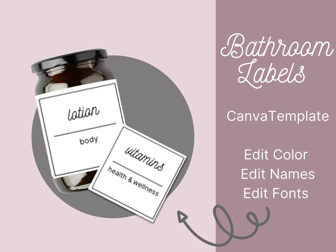 Bathroom Labels / Bathroom Label/ Labels / Canva Labels Template ...