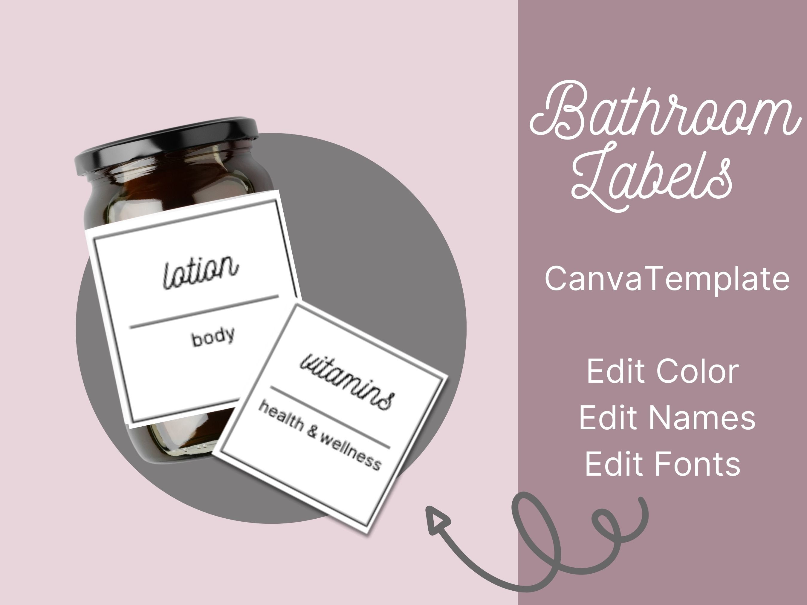 Bathroom Labels / Bathroom Label/ Labels / Canva Labels Template ...