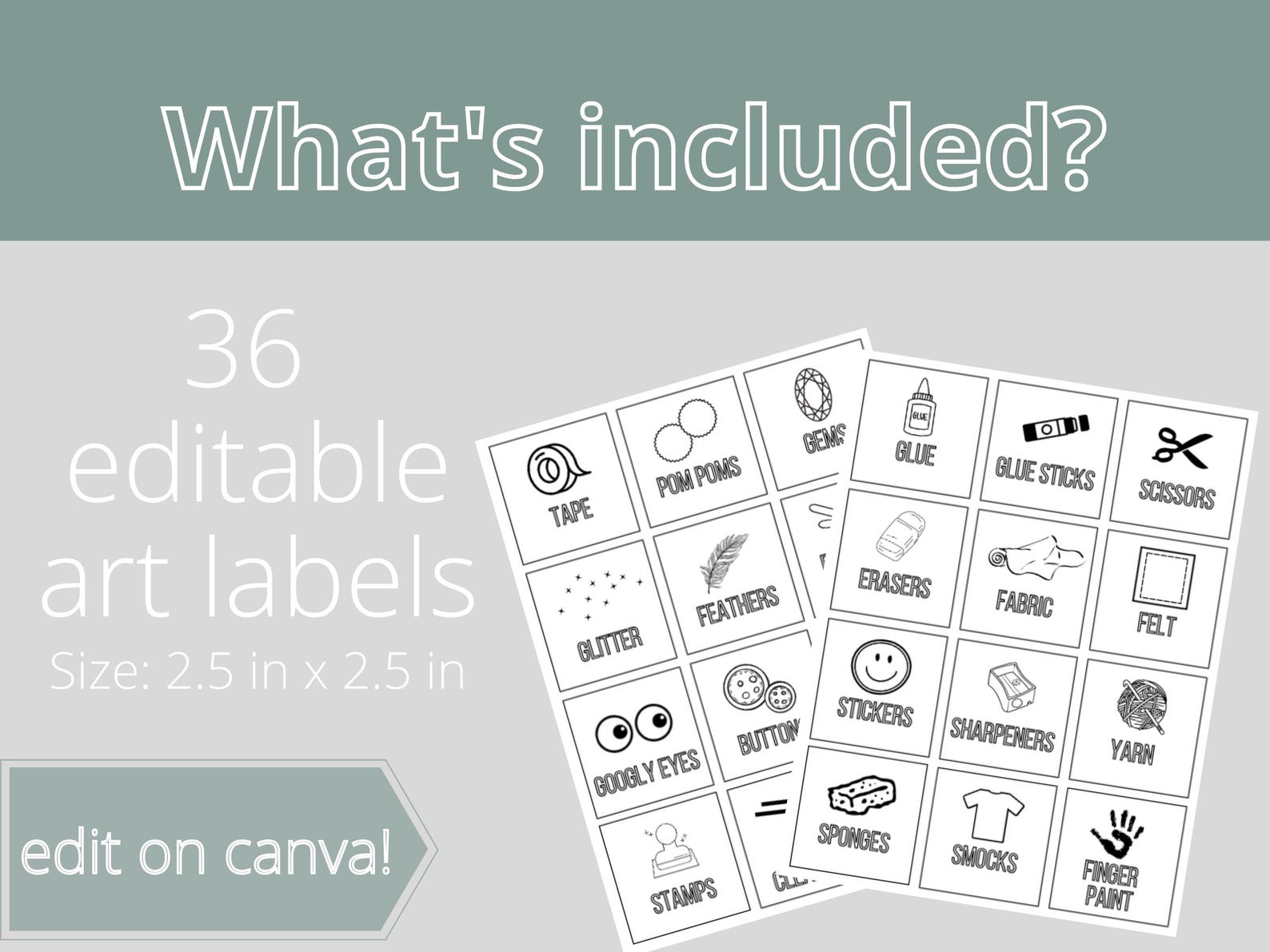 Printable Art Labels, Art Supply Labels, Craft Organization, Art ...