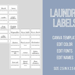 Laundry Room Labels/ Editable Laundry Container Labels/ Laundry Room ...