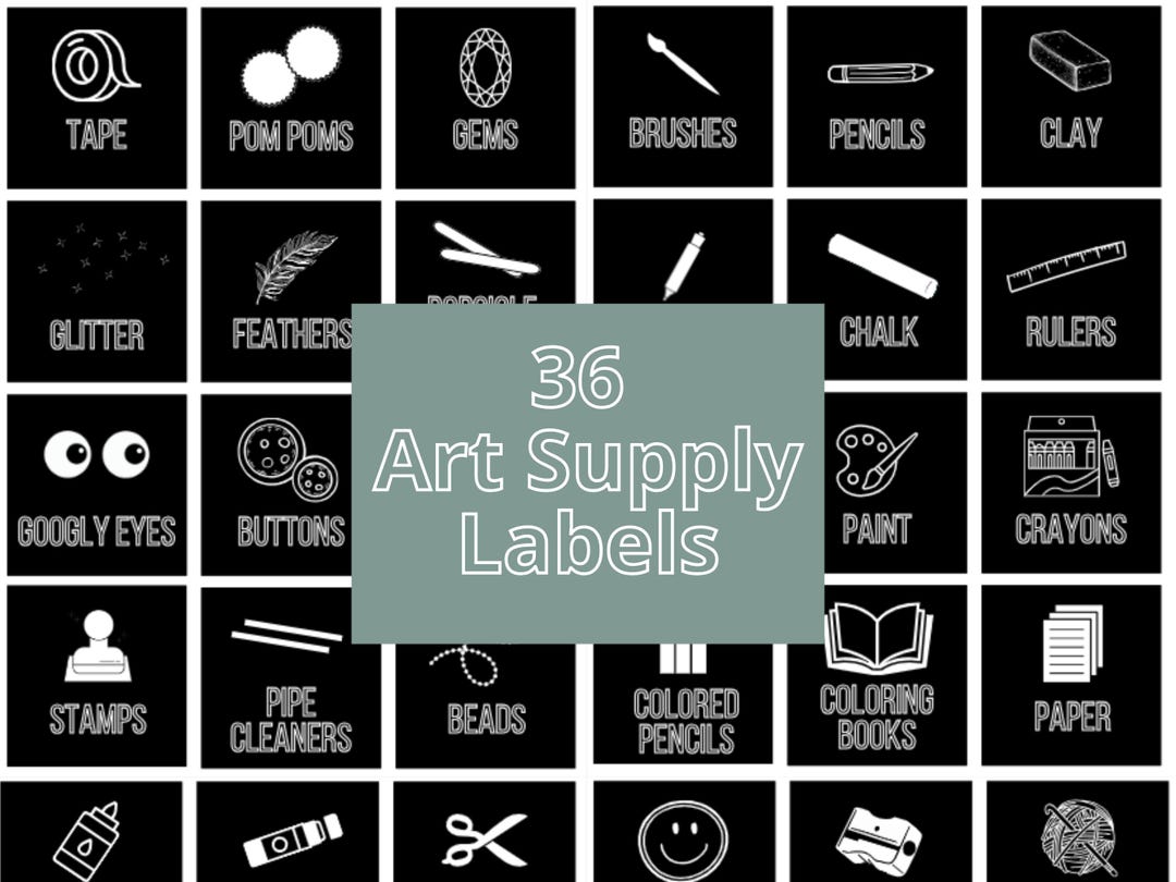 Printable Art Supply Labels, Craft Organization (digital Download ...