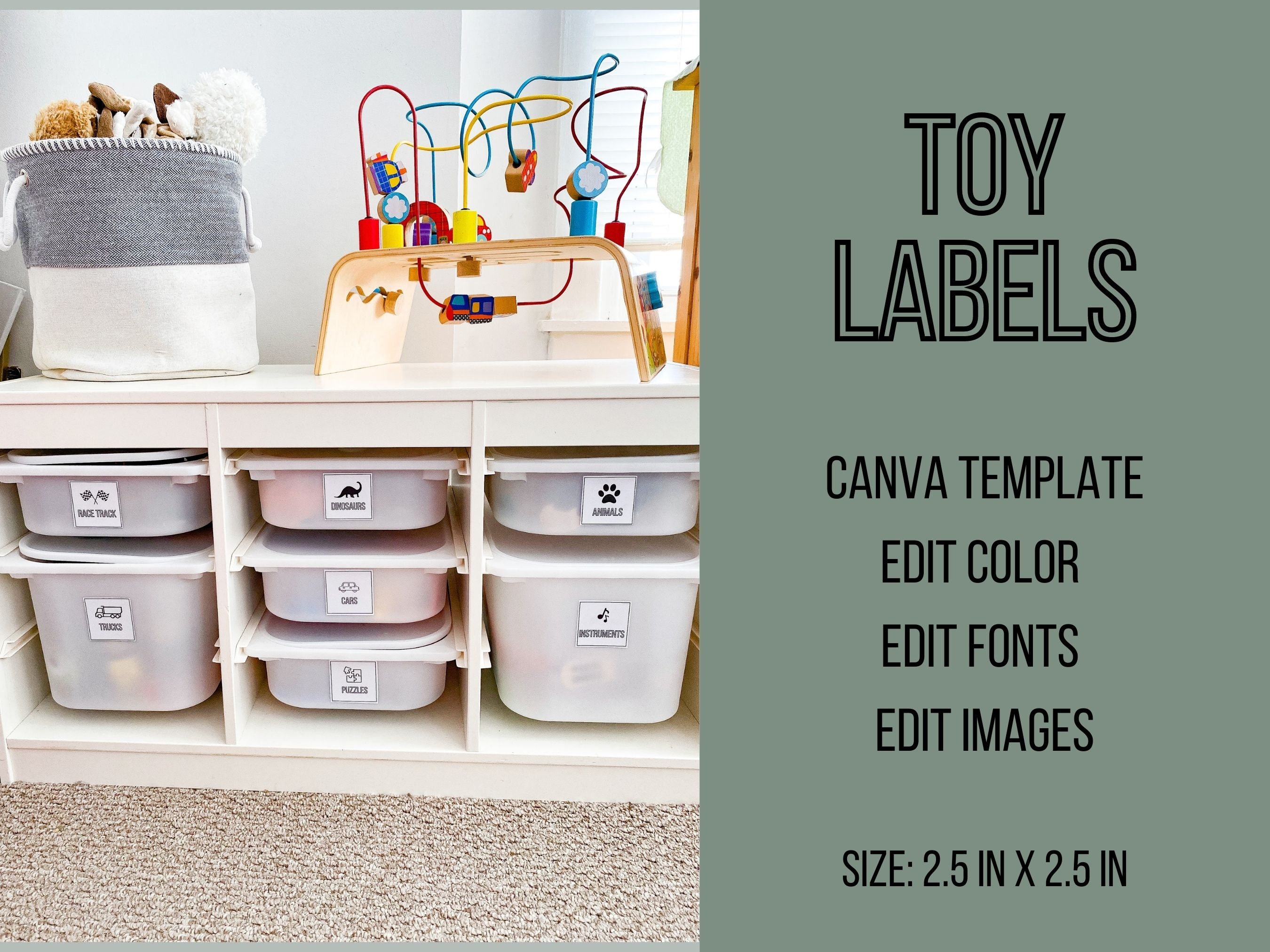 Toy Bin Storage Labels, Editable Toy Bin Storage Labels, Minimalist ...