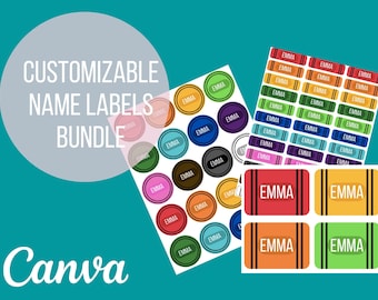 School Supply Labels / Name Labels for School Supplies / Back to School ...