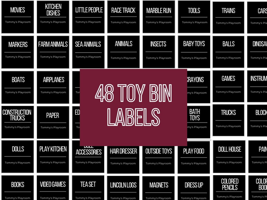 Toy Bin Storage Labels, Editable Toy Bin Storage Labels, Minimalist ...