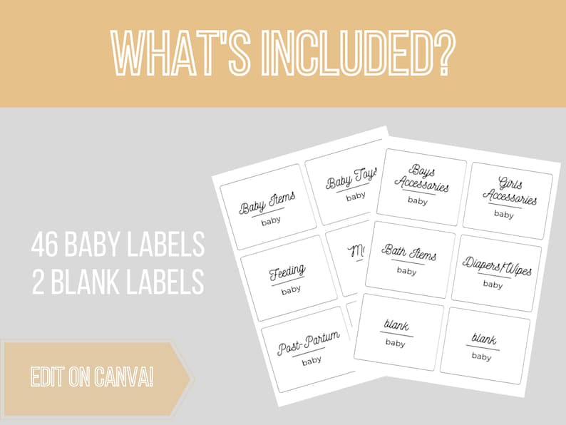 Baby Storage Labels, Editable Baby Storage Labels, Minimalist Baby ...