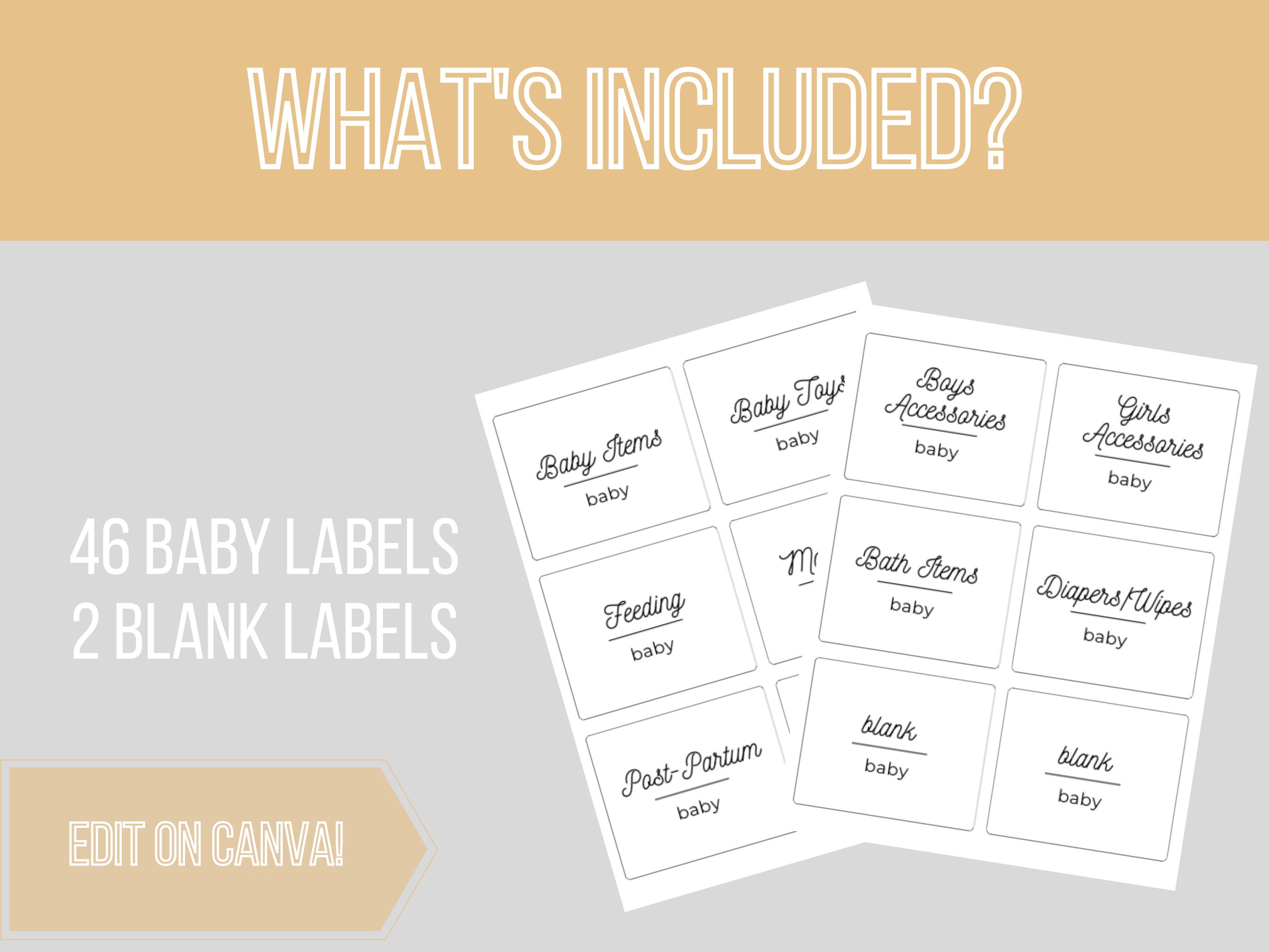 Baby Storage Labels, Editable Baby Storage Labels, Minimalist Baby ...