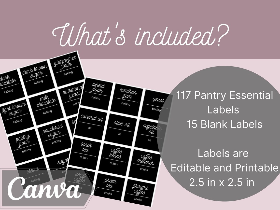 Editable Pantry Label /pantry Labels / Pantry Organization / Kitchen ...