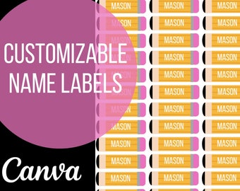 Editable School Supply Labels Name Tags for School Supplies School ...