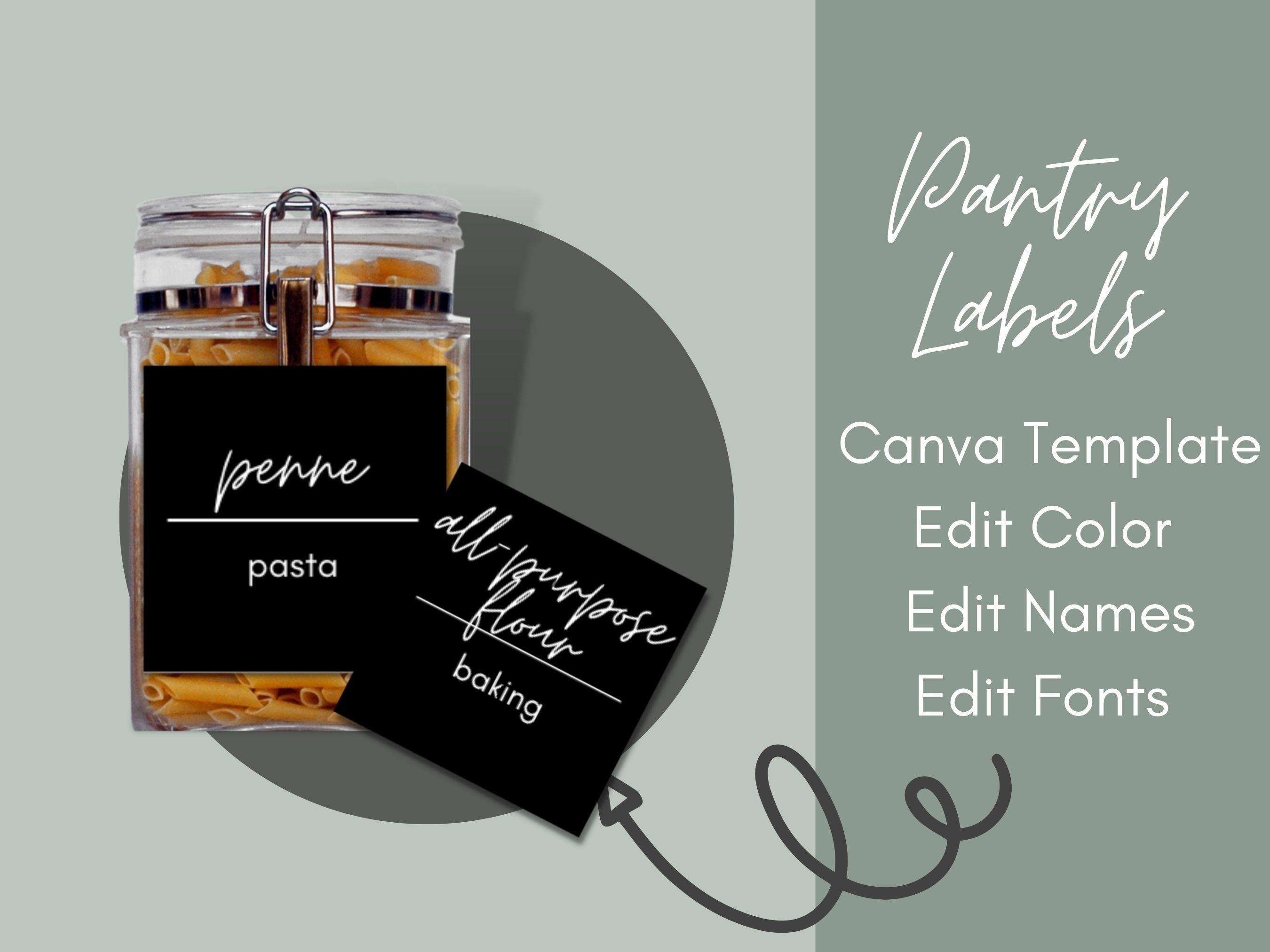 Editable Pantry Label /pantry Labels / Pantry Organization / - Etsy