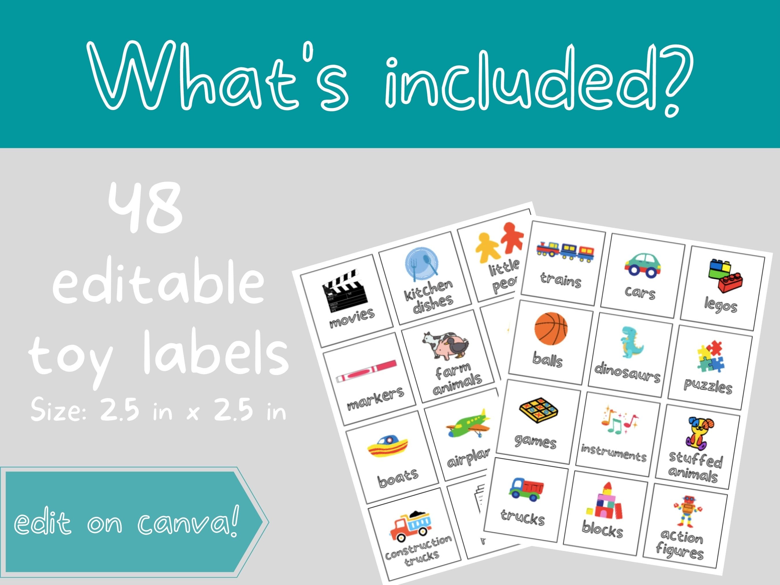Toy Bin Storage Labels, Editable Toy Bin Storage Labels, Minimalist ...