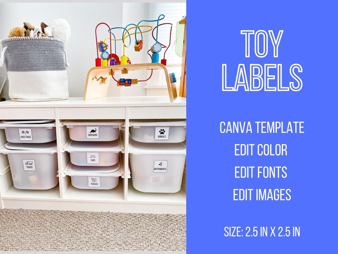 Toy Bin Storage Labels, Editable Toy Bin Storage Labels, Minimalist ...