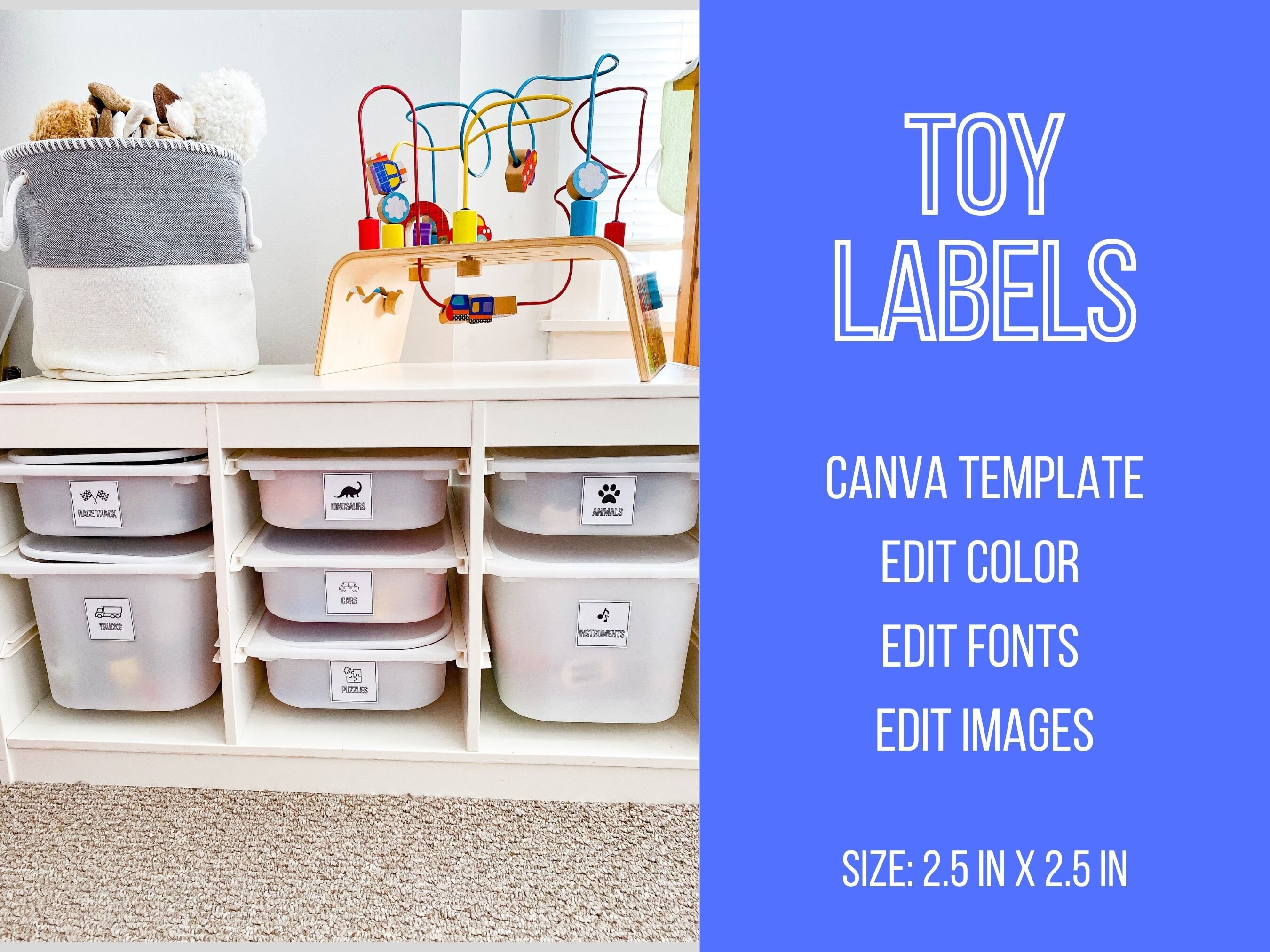 Toy Bin Storage Labels, Editable Toy Bin Storage Labels, Minimalist ...