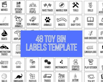 Toy Bin Storage Labels, Editable Toy Bin Storage Labels, Minimalist ...