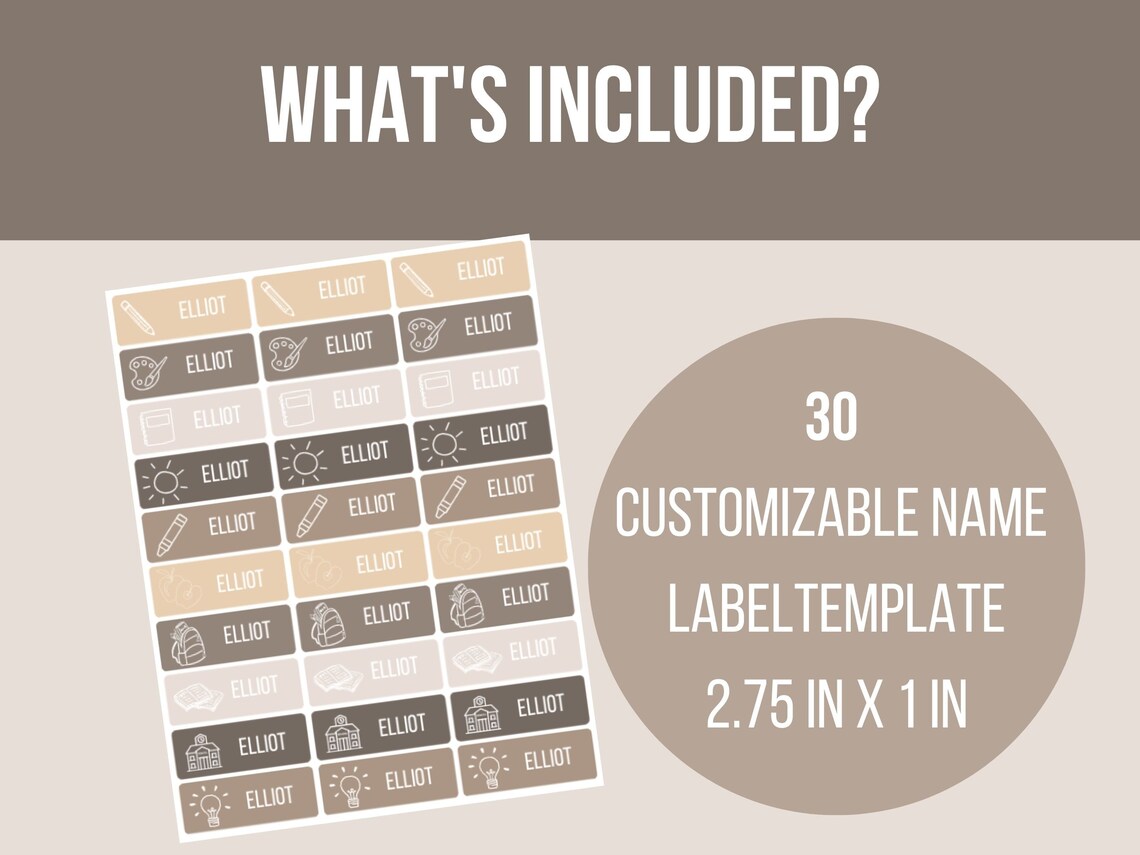 School Supply Labels / Name Labels for School Supplies / School Labels ...