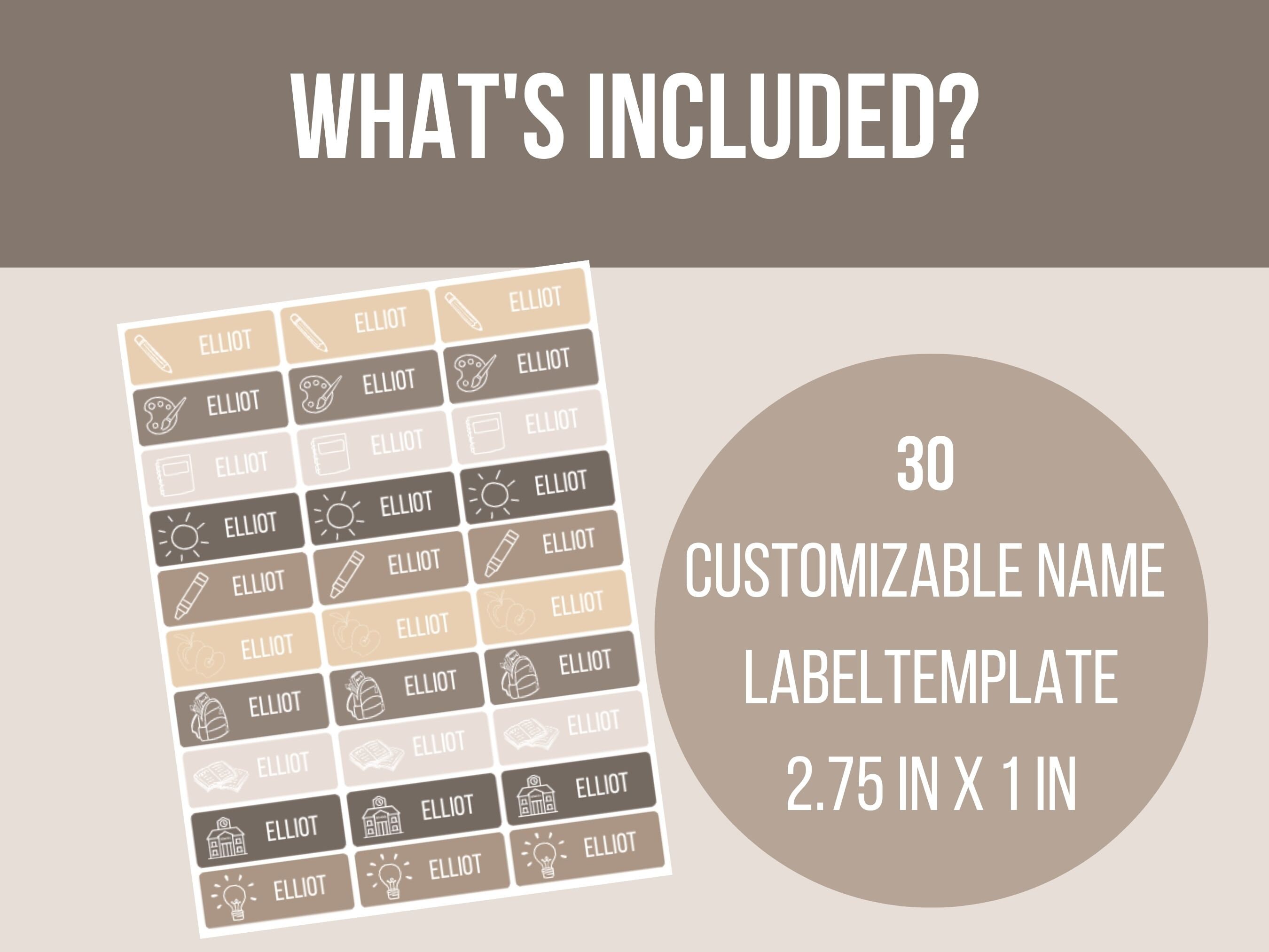 School Supply Labels / Name Labels for School Supplies / School Labels ...