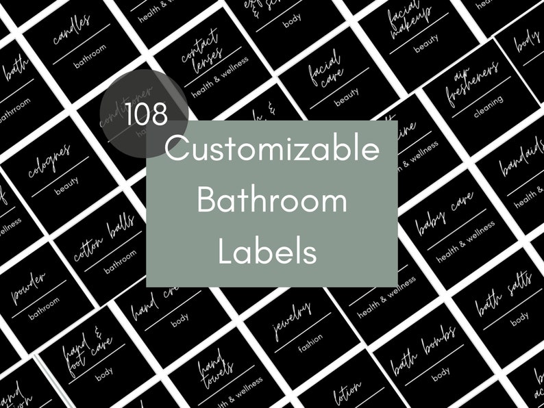 Bathroom Labels / Bathroom Label/ Labels / Canva Labels Template ...