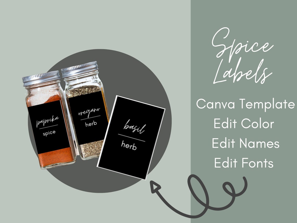 Spice Jar Labels / Spice Rack / Spice Jars / Pantry Labels / - Etsy