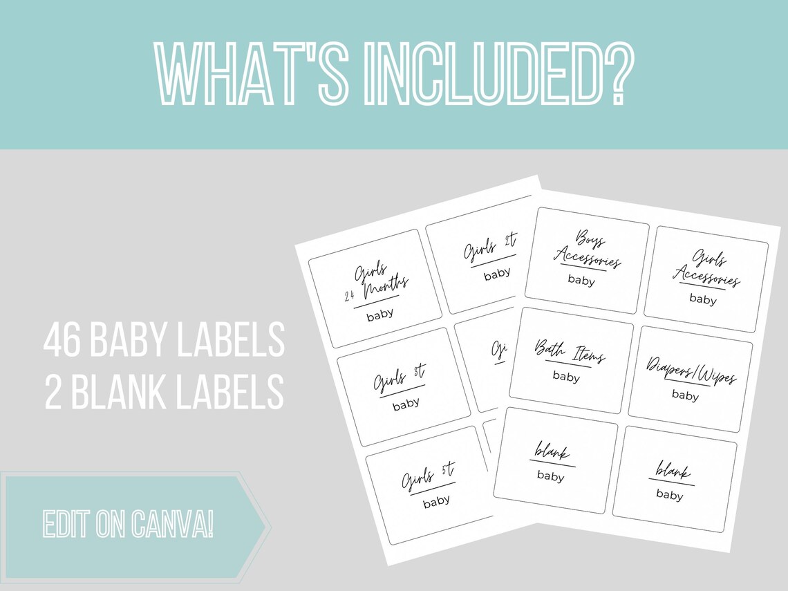 Editable Minimalist Baby Storage Labels, Nursery Organization (digital ...