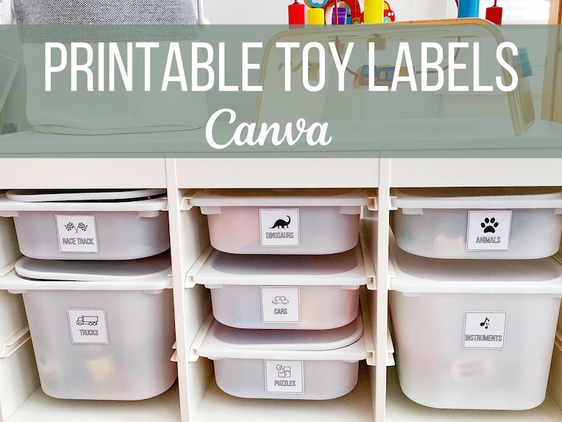 Toy Bin Storage Labels, Editable Toy Bin Storage Labels, Minimalist ...