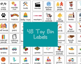 Toy Bin Storage Labels, Editable Toy Bin Storage Labels, Minimalist ...