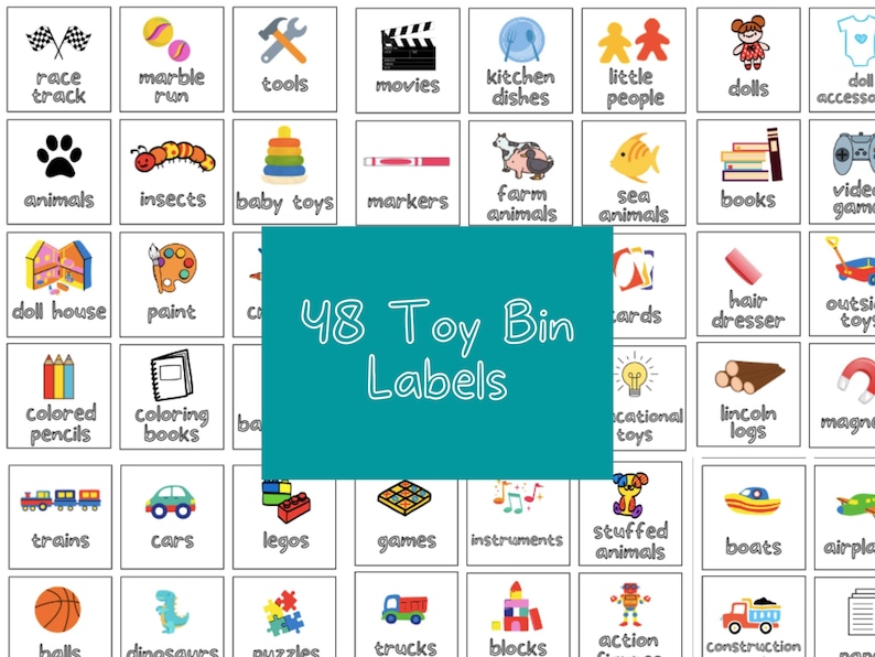 Toy Bin Storage Labels, Editable Toy Bin Storage Labels, Minimalist ...