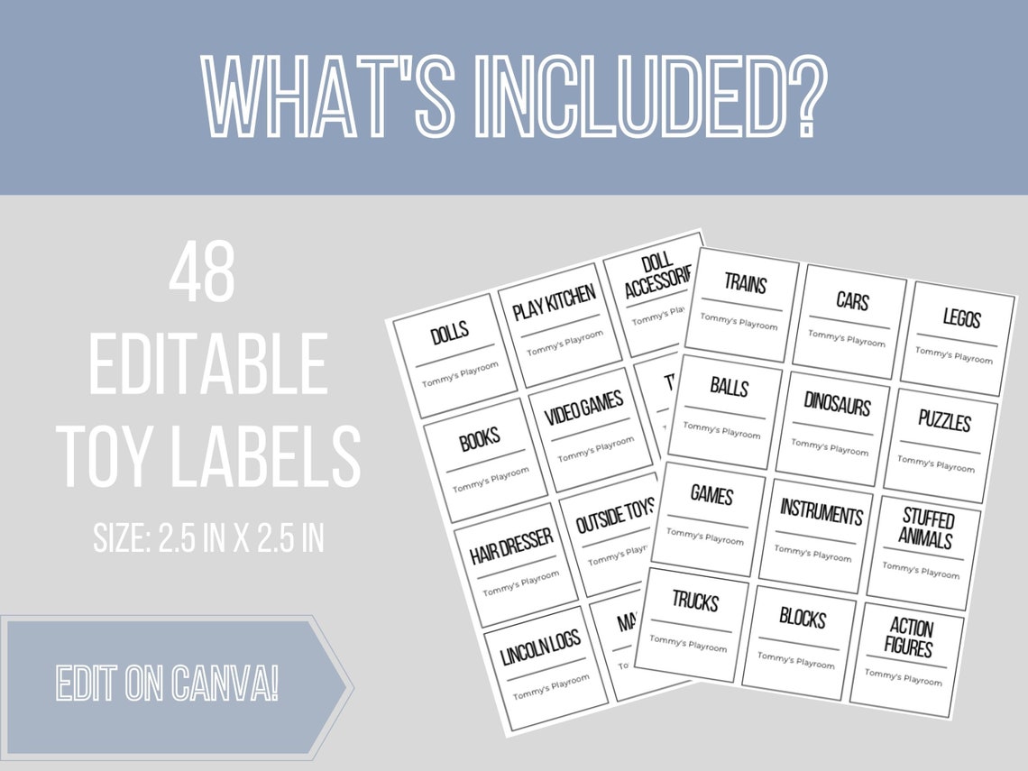 Toy Bin Storage Labels Editable Toy Bin Storage Labels - Etsy