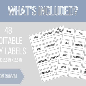 Toy Bin Storage Labels, Editable Toy Bin Storage Labels, Minimalist ...